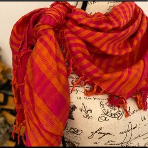 Accessories | Orange And Fuchsia Square Scarf 41x41 | Poshmark